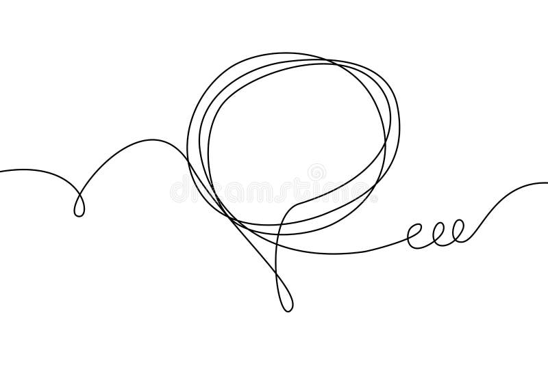 Speech Bubble Continuous Line Drawing. Black Isolated Linear Template ...