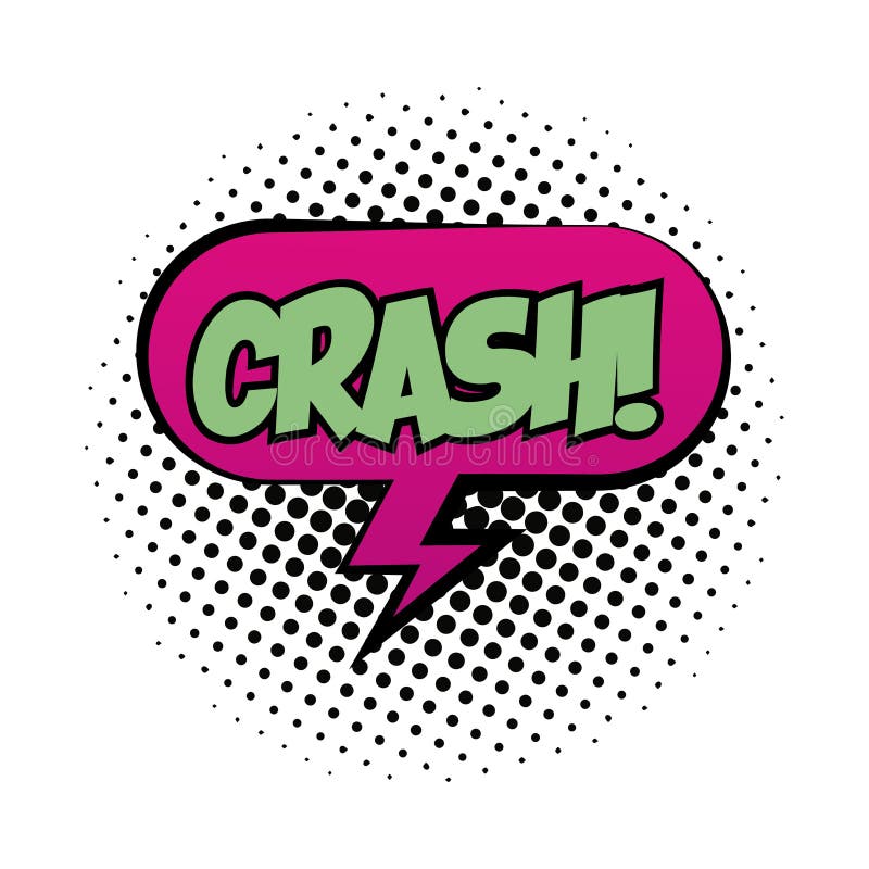 Speech Bubble with Crash Word Pop Art Fill Style Stock Vector ...
