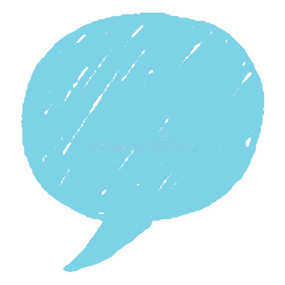 Speech Bubble Crayon Blue Shape, Vector Cartoon Communication Chat ...