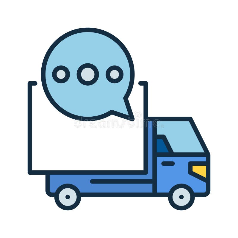 Speech Bubble and Delivery Truck Vector Chat with Driver Concept ...
