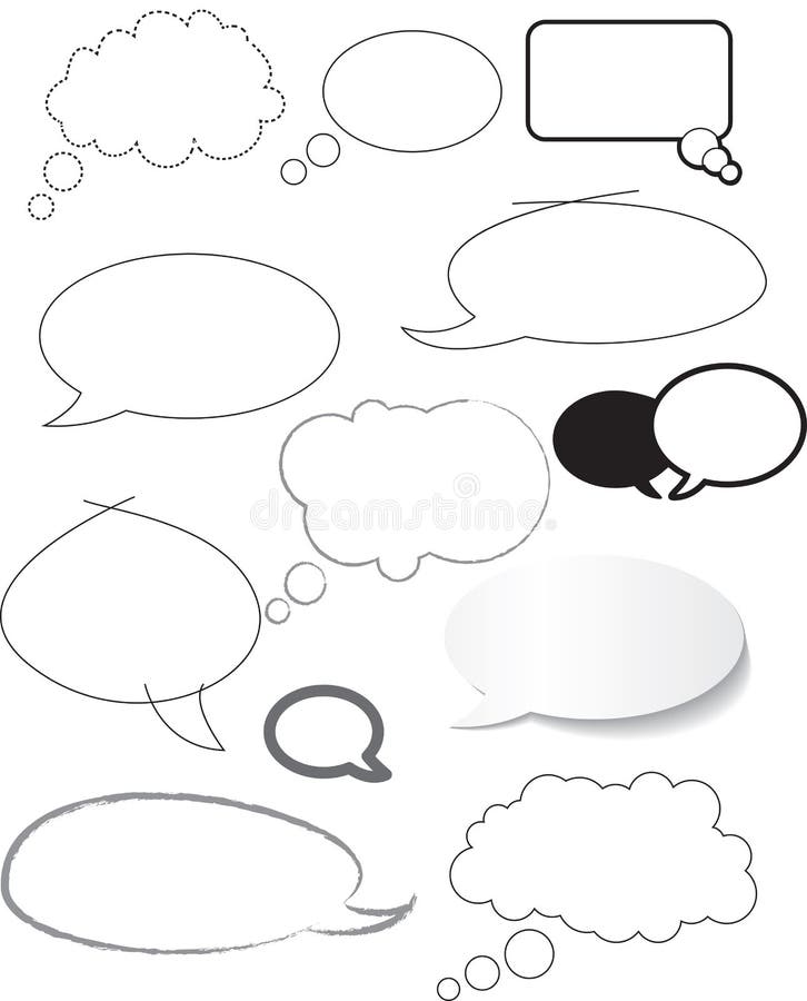 Speech Bubble Designs in Different Styles Stock Illustration ...