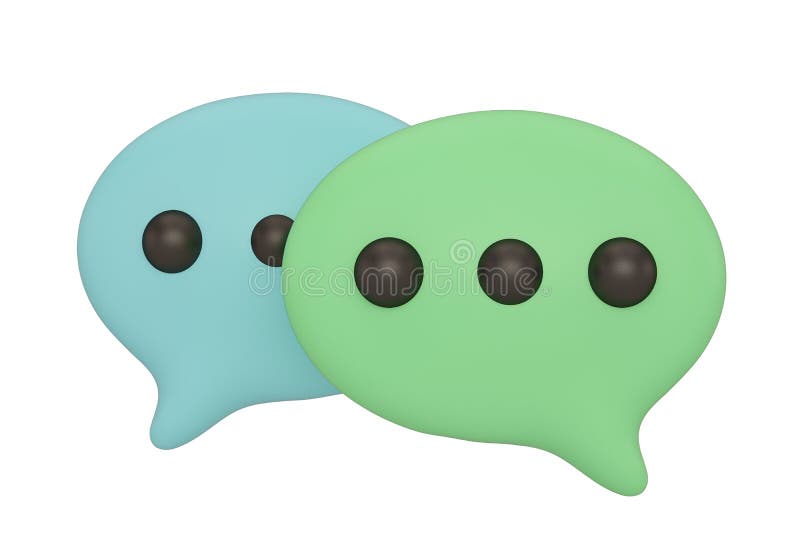 Speech Bubble, Dialog Box Isolated on White Background, 3D Render. 3D ...