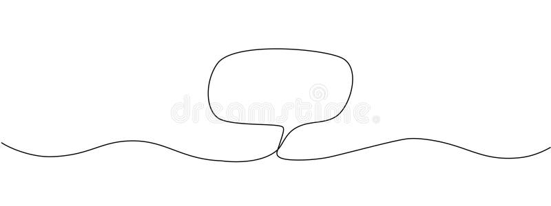 Speech Bubble, Dialog, Continuous Editable Single Line Illustration ...