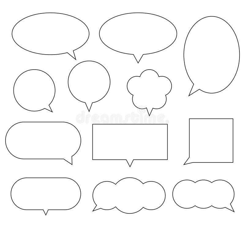 Speech Bubble with Different Shapes. Message Box for Speaking, Talking ...