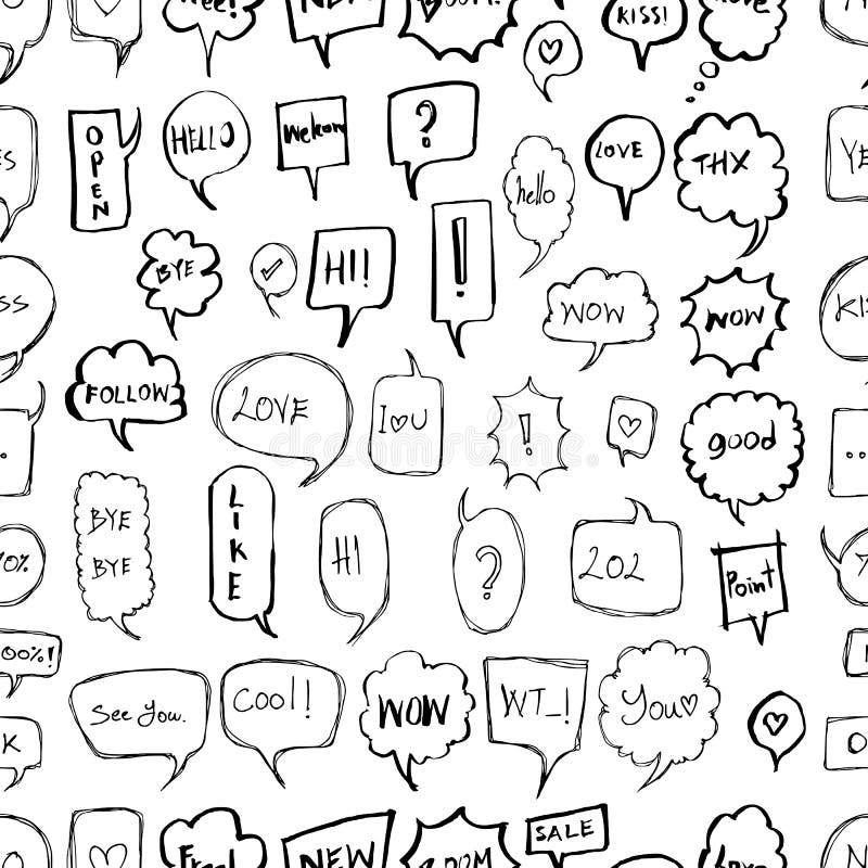Drawn Speech Bubble Pattern Stock Illustrations – 5,478 Drawn Speech ...