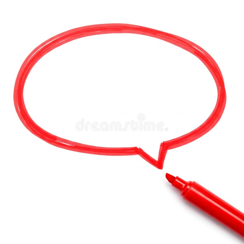 A Speech Bubble Drawn Onto a Plain White Surface Stock Illustration ...