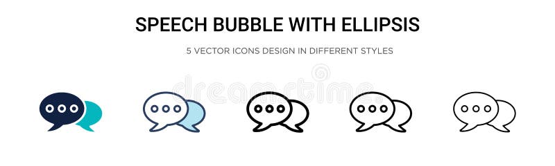 Speech Bubble with Ellipsis Icon in Filled, Thin Line, Outline and ...