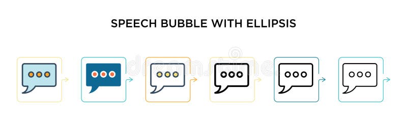 Speech Bubble with Ellipsis Vector Icon in 6 Different Modern Styles ...