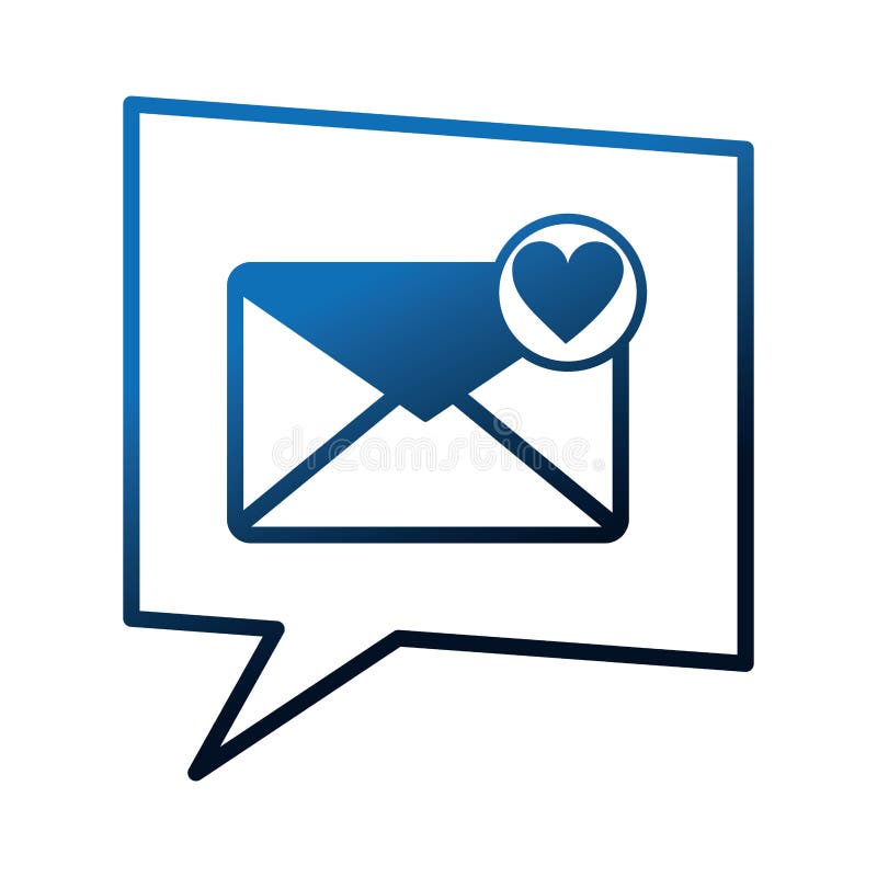 Speech Bubble with Envelope Mail and Heart Stock Vector - Illustration of element, postal: 145324589