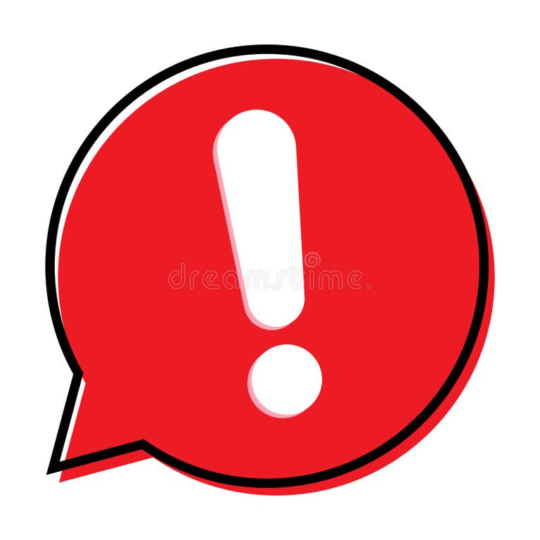 Speech Bubble with Exclamation Mark Icon. Red Attention Sign ...
