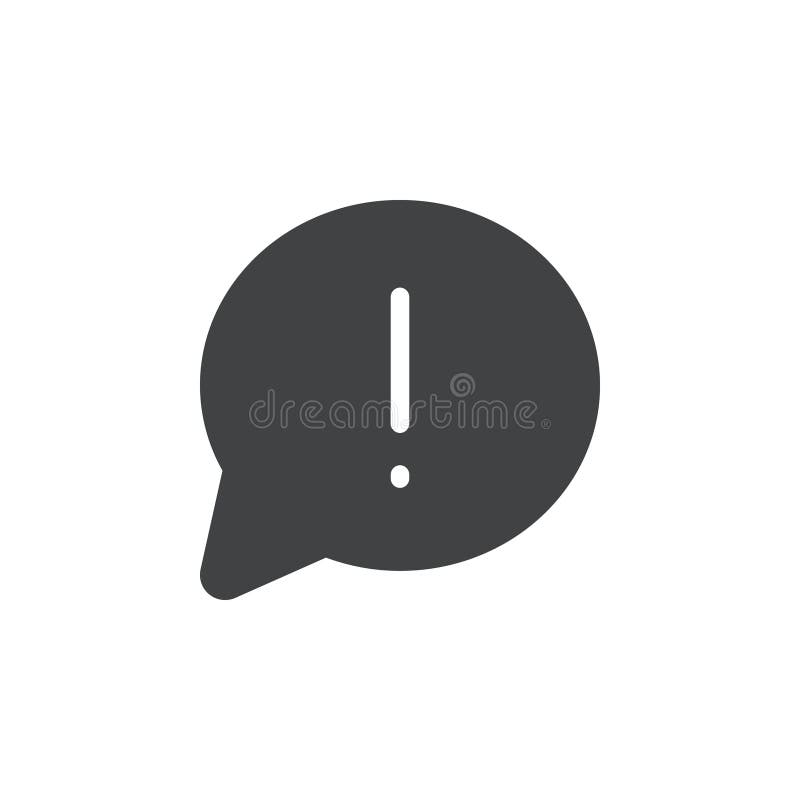 Speech Bubble with an Exclamation Mark Icon Simple Vector Symbol Stock ...