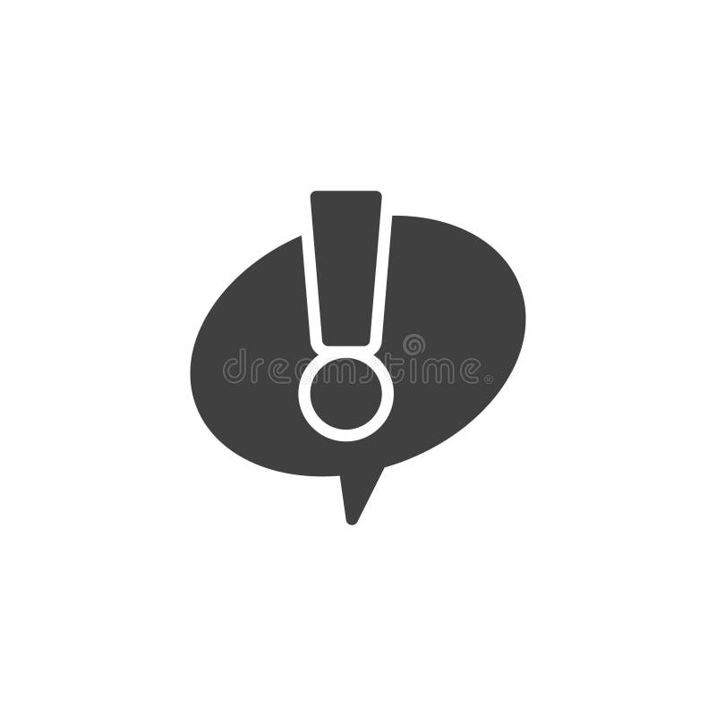 Speech Bubble with an Exclamation Mark Vector Icon Stock Illustration ...