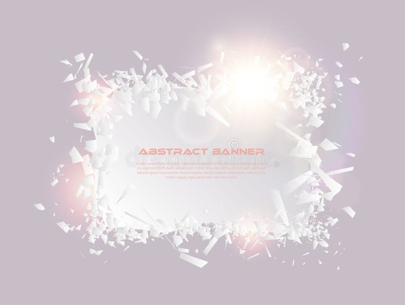 Speech Bubble, Exploding Effect. Abstract Explosion White Pieces with ...