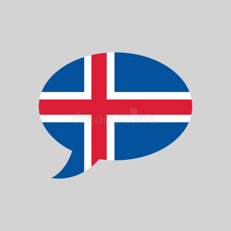 Speech Bubble with Flag of Iceland, Icelandic Language Concept, Vector ...