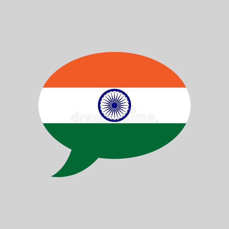 Speech Bubble with Flag of India, Indian Language Concept, Vector ...