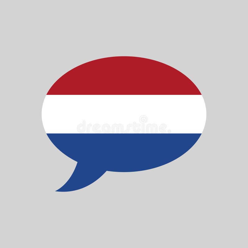 Speech Bubble with Flag of Netherlands, Dutch Language Concept, Vector ...