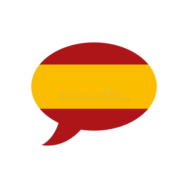 Speech Bubble with Flag of Spain, Spanish Language Concept, Vector ...