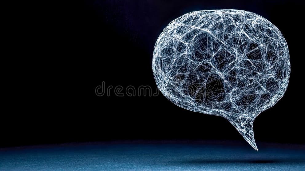 Speech Bubble Formed by Delicate Spiderwebs Floating on Dark Background ...