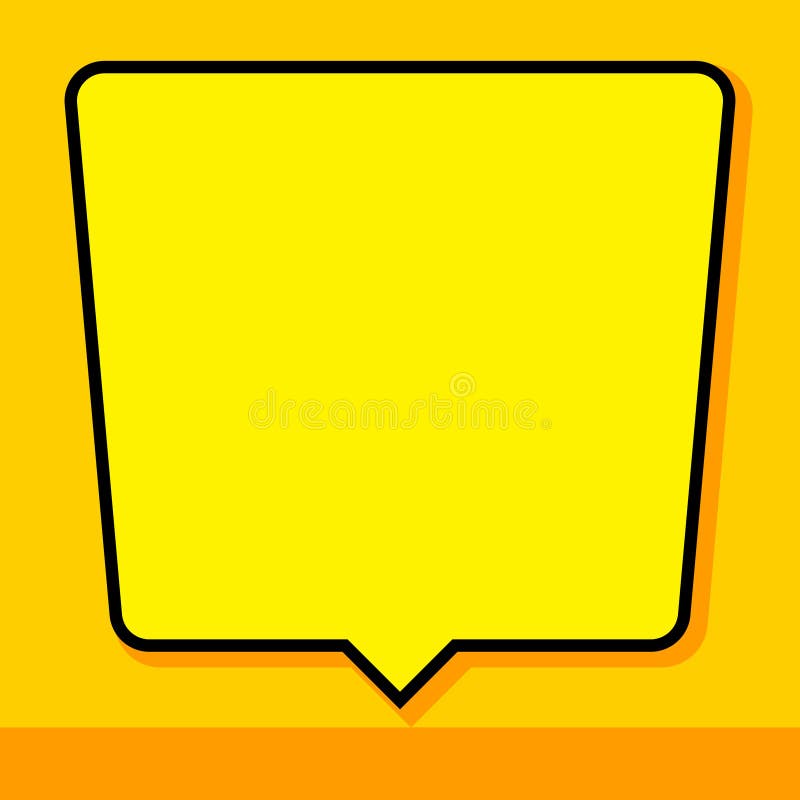 Speech Bubble Frame for Banner Background, Yellow Banner Simple ...
