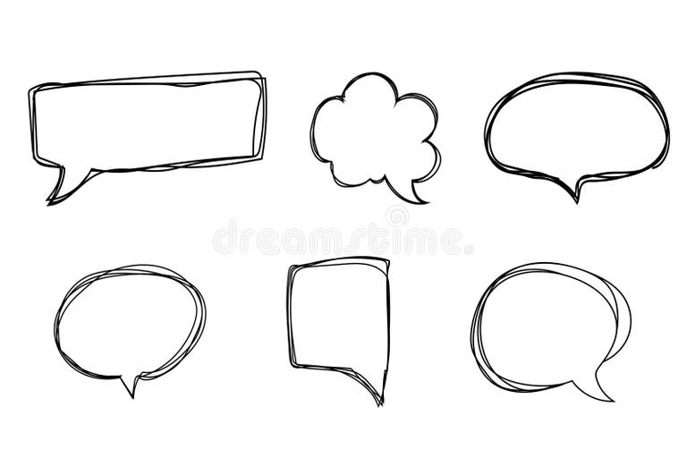 Speech Bubble Frame Scribble Fast Hand Drawing, Pent or Marker Drawing ...