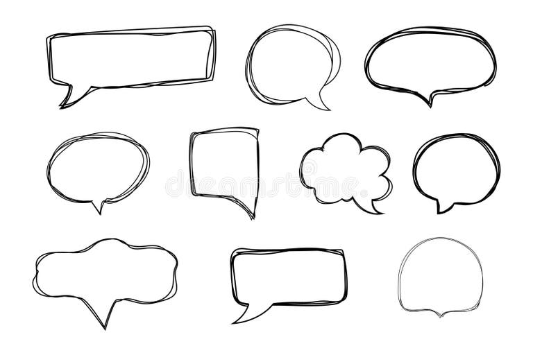Speech Bubble Frame Scribble Fast Hand Drawing, Pent or Marker Drawing ...