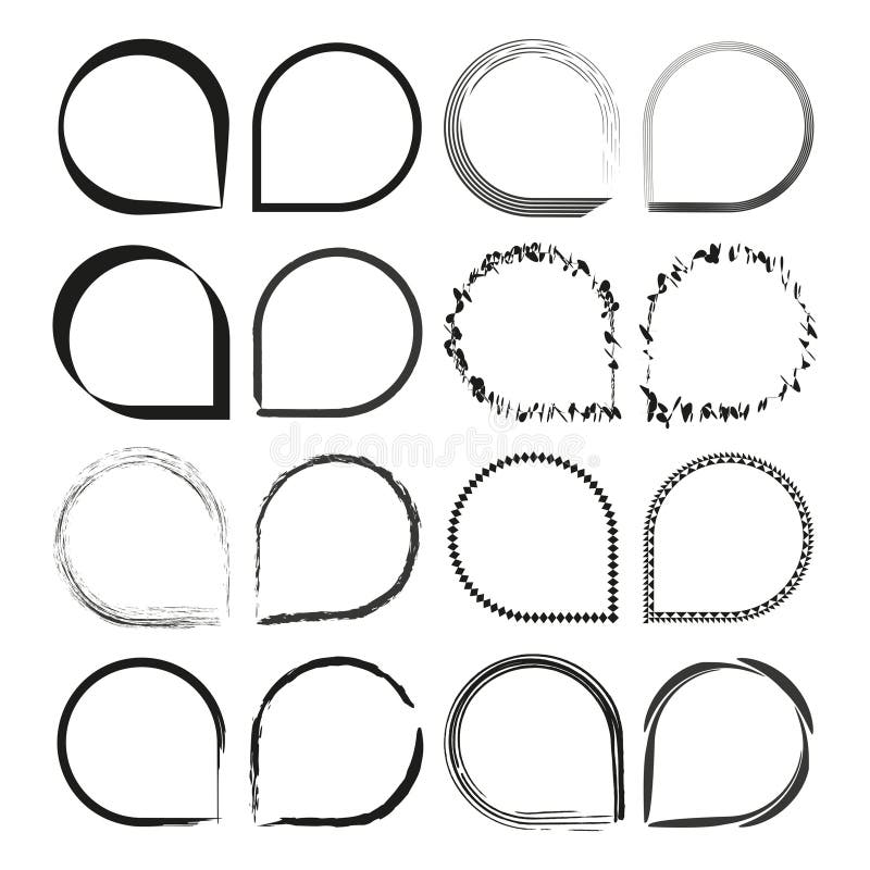 Speech Bubble Frame Set. Varied Line Styles. Geometric Vector Shapes ...