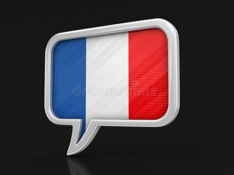 Speech Bubble with French Flag Stock Illustration - Illustration of ...