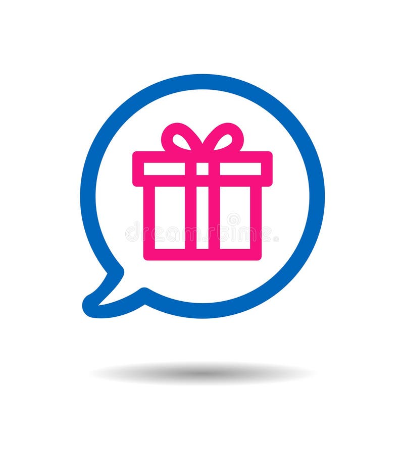 Speech Bubble Present Gift Box Icon Stock Vector - Illustration of ...