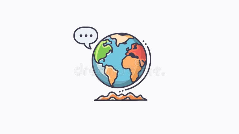 Global Communication Concept with Speech Bubble and Globe Stock Vector - Illustration of ...