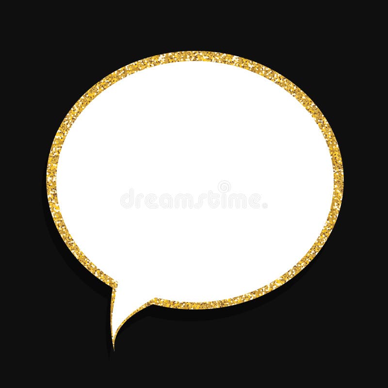 Speech Bubble Gold Glossy Background Vector Illustration Stock Vector ...