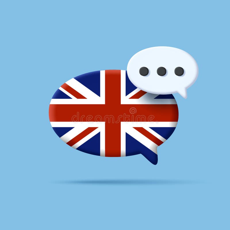 Speech Bubble with Great Britain Flag and Bubble with Message, Support ...