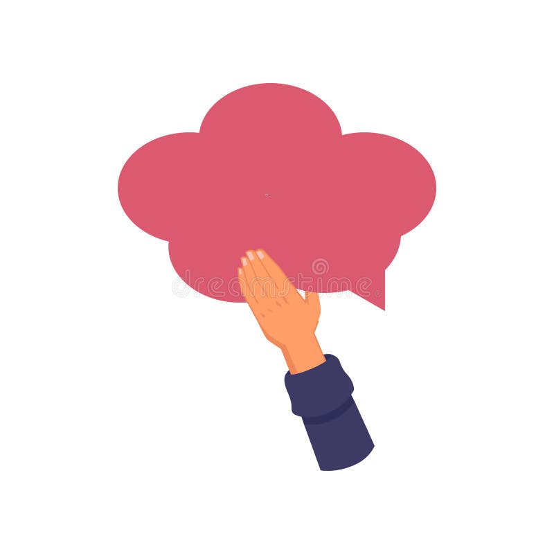 Speech Bubble in Hand, Feedback Review, Quote Stock Illustration ...