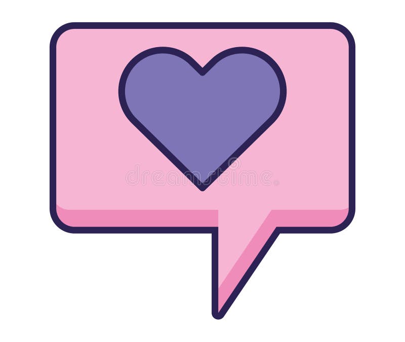 Speech bubble with heart stock vector. Illustration of symbol - 230060023