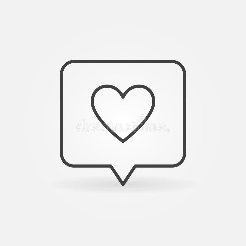 Speech Bubble with Heart Vector Concept Line Icon Stock Vector ...