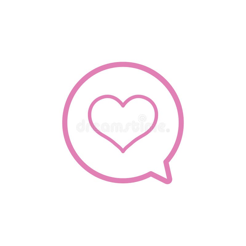 Speech Bubble with Heart. Vector Illustration Decorative Design Stock ...