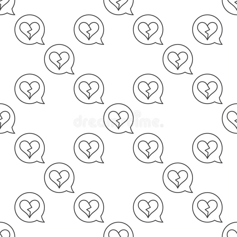 Speech Bubble with Heartbreak Vector Lost Love Seamless Pattern Stock ...