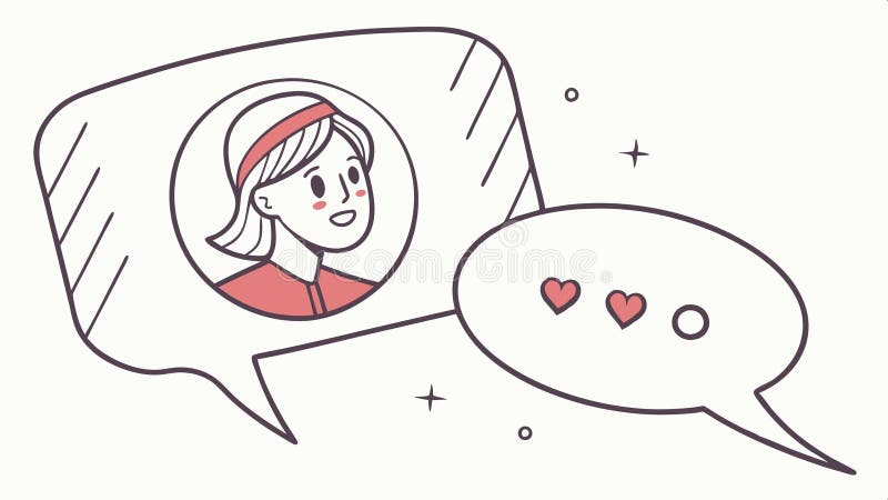 Speech Bubble with Hearts Vector. Love and Romance Icon for Chat and ...