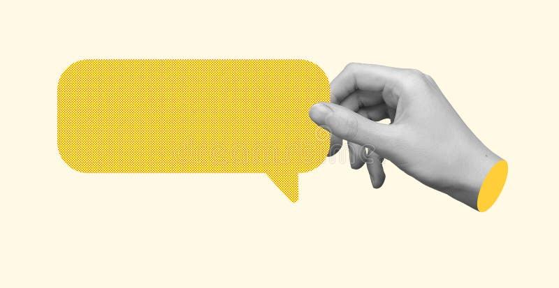 Speech Bubble Held by Hand for Communication and Expression. Blank ...