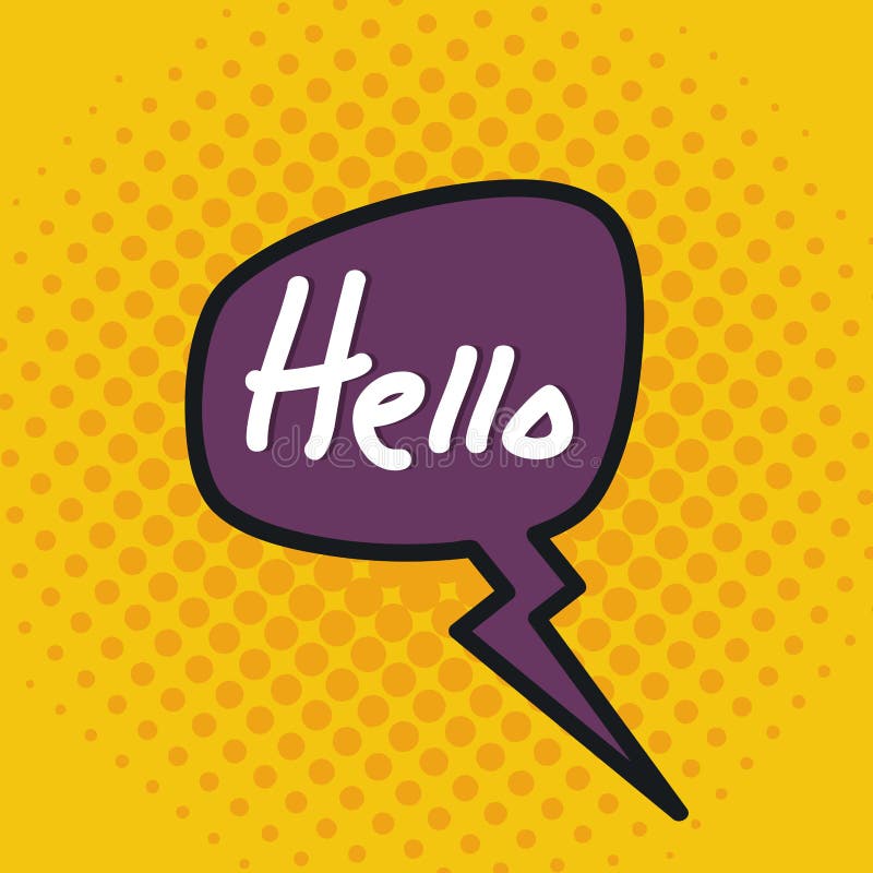 Speech Bubble with Hello Message Stock Vector - Illustration of ...