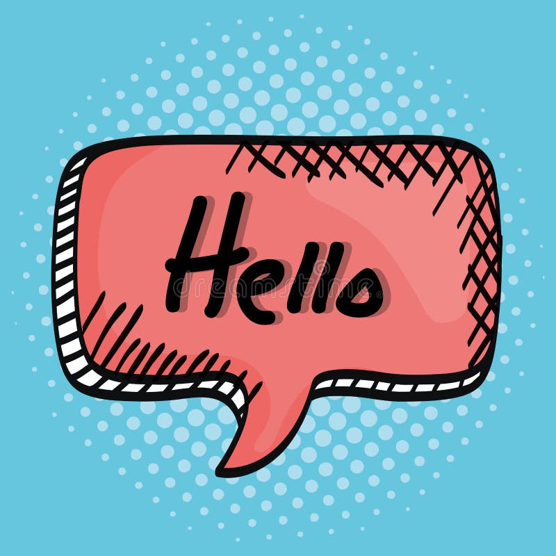 Speech Bubble with Hello Message Stock Vector - Illustration of clip ...