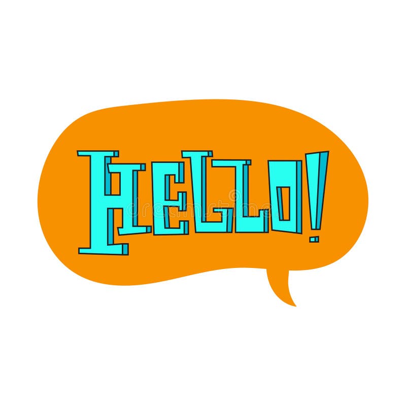 Speech Bubble with Hello Quote. Stock Vector - Illustration of icon ...