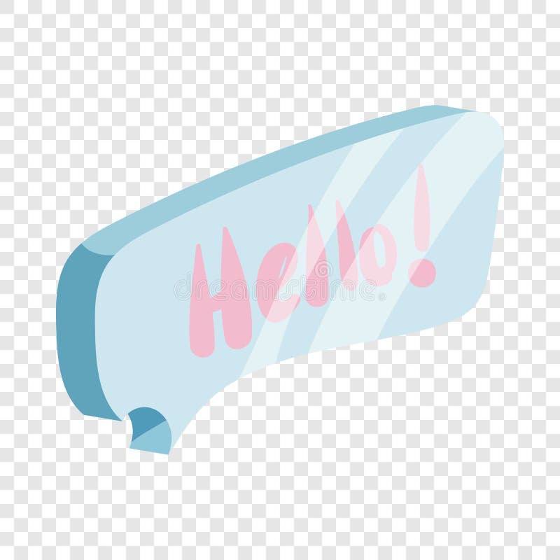 Speech Bubble with Hello Word Icon, Cartoon Style Stock Vector ...