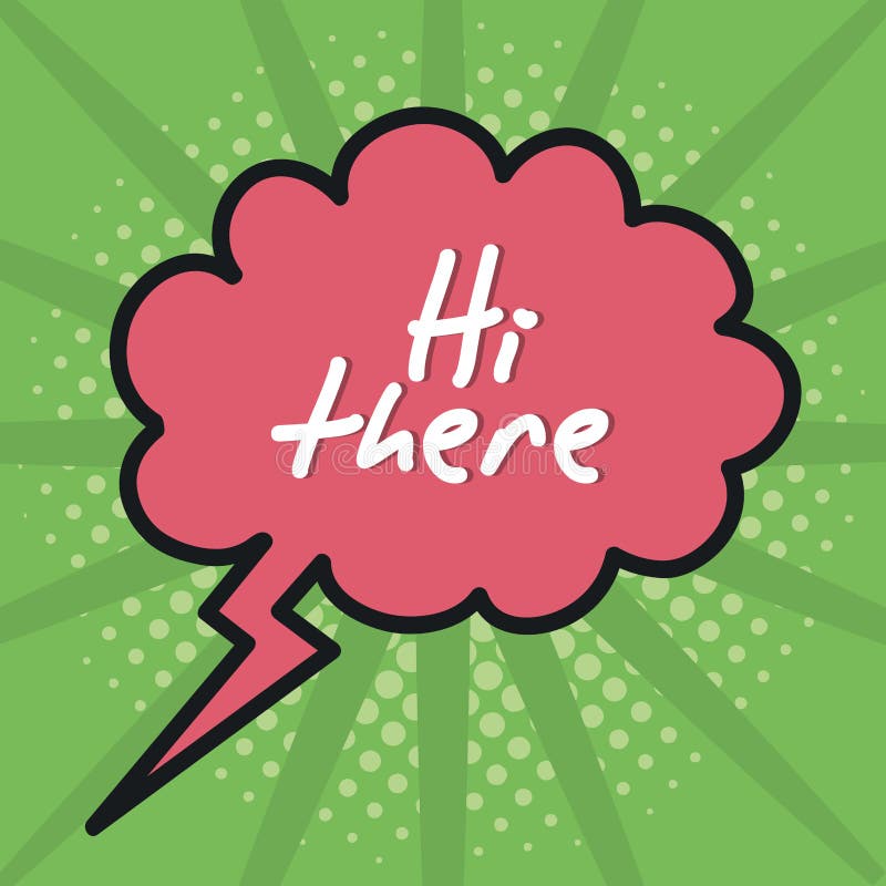 Speech Bubble with Hi There Message Stock Vector - Illustration of icon ...