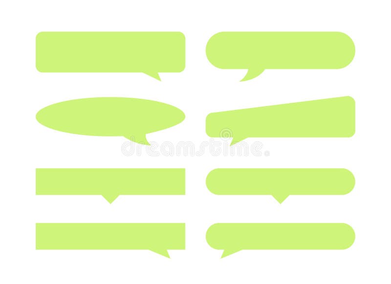 Speech Bubble Horizontal Green Pastel Soft Isolated on White, Many ...