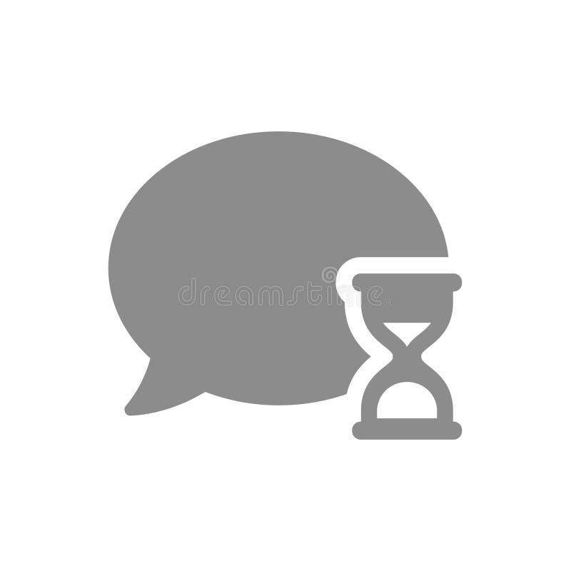 Speech Bubble and Hourglass Vector Icon Stock Vector - Illustration of ...