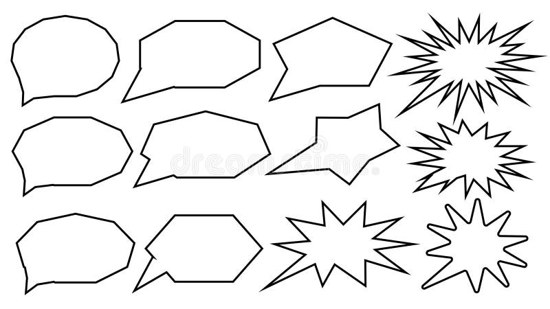 Speech Bubble Icon Collection, Dialogue Balloons Stickers Set, Talk ...