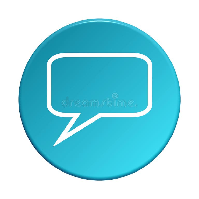 Speech Bubble Icon on Round Blue Button Stock Illustration ...