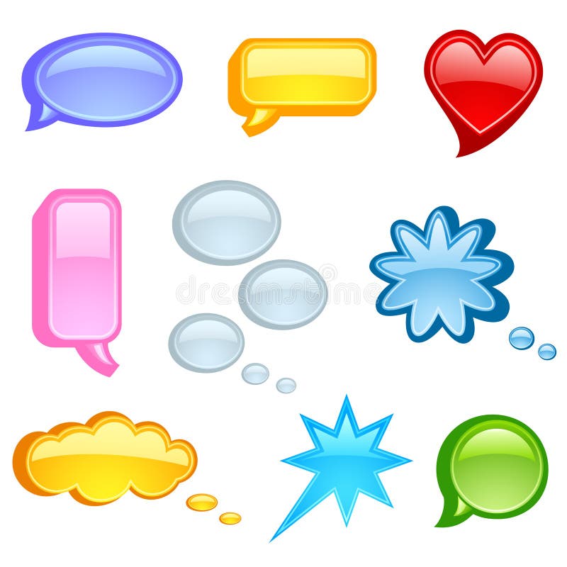 Cartoon word bubbles stock vector. Illustration of drawing - 12924684
