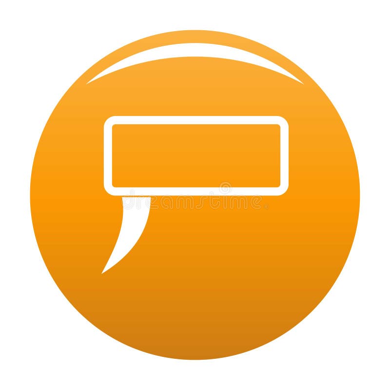 Speech Bubble Icon Vector Orange Stock Vector - Illustration of speak ...