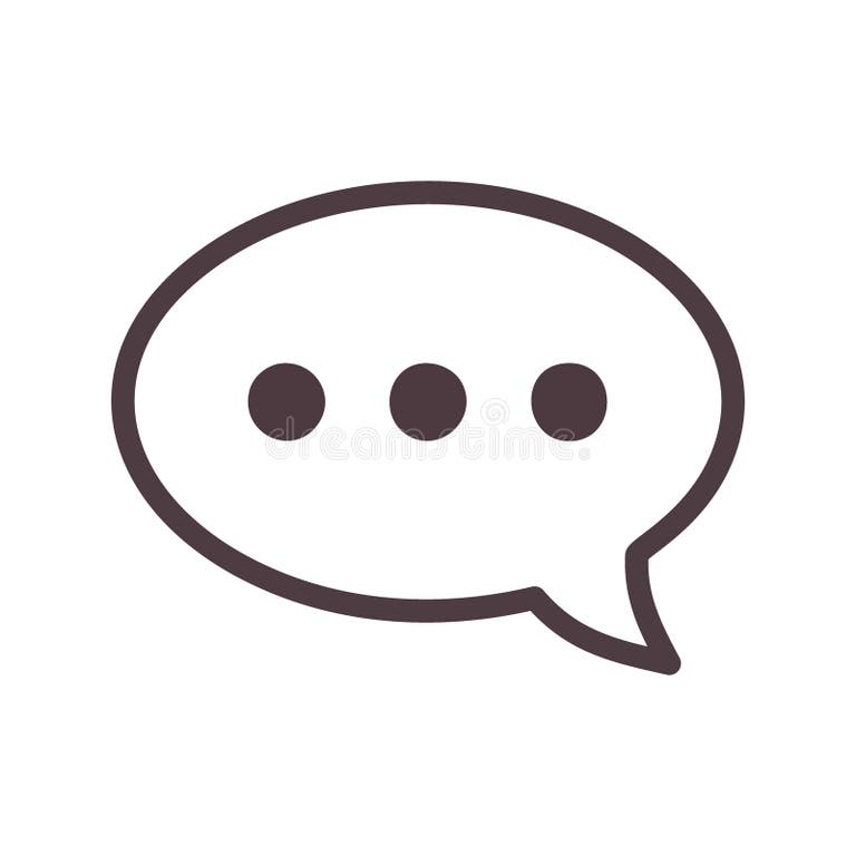 Speech Bubble Icon. Simple Speech Bubble Icon with Three Dots Stock ...